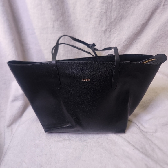 Aldo | Bags | Aldo Black Small Leather Tote Bag | Poshmark